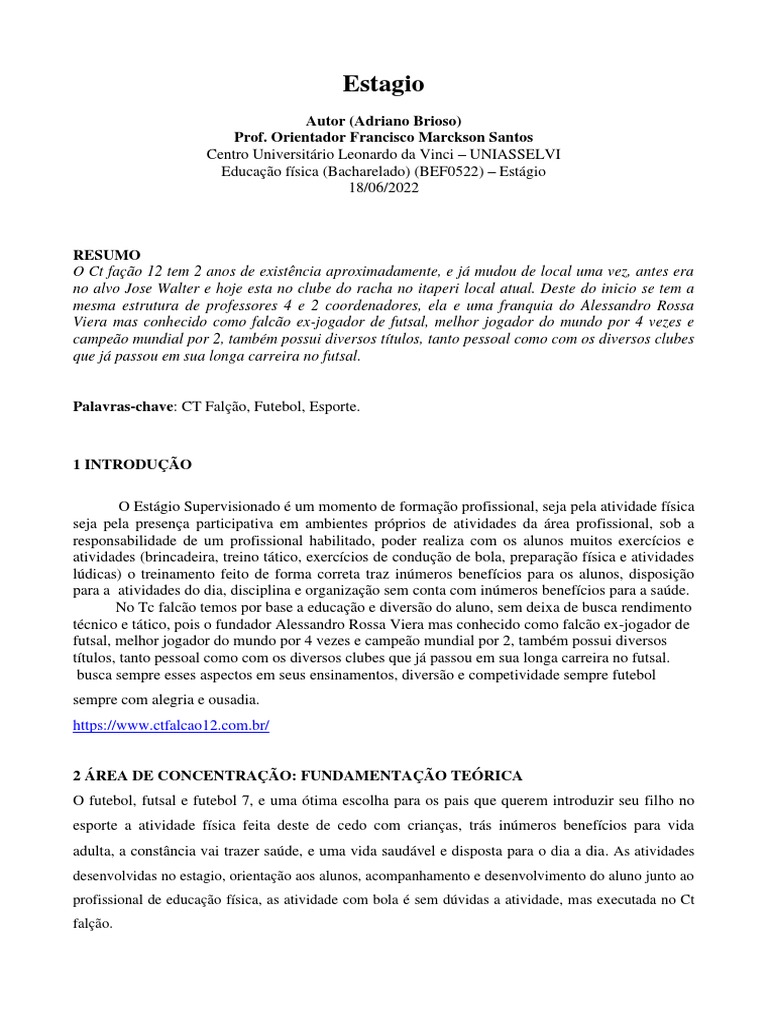 Modelo Paper Estagio | PDF