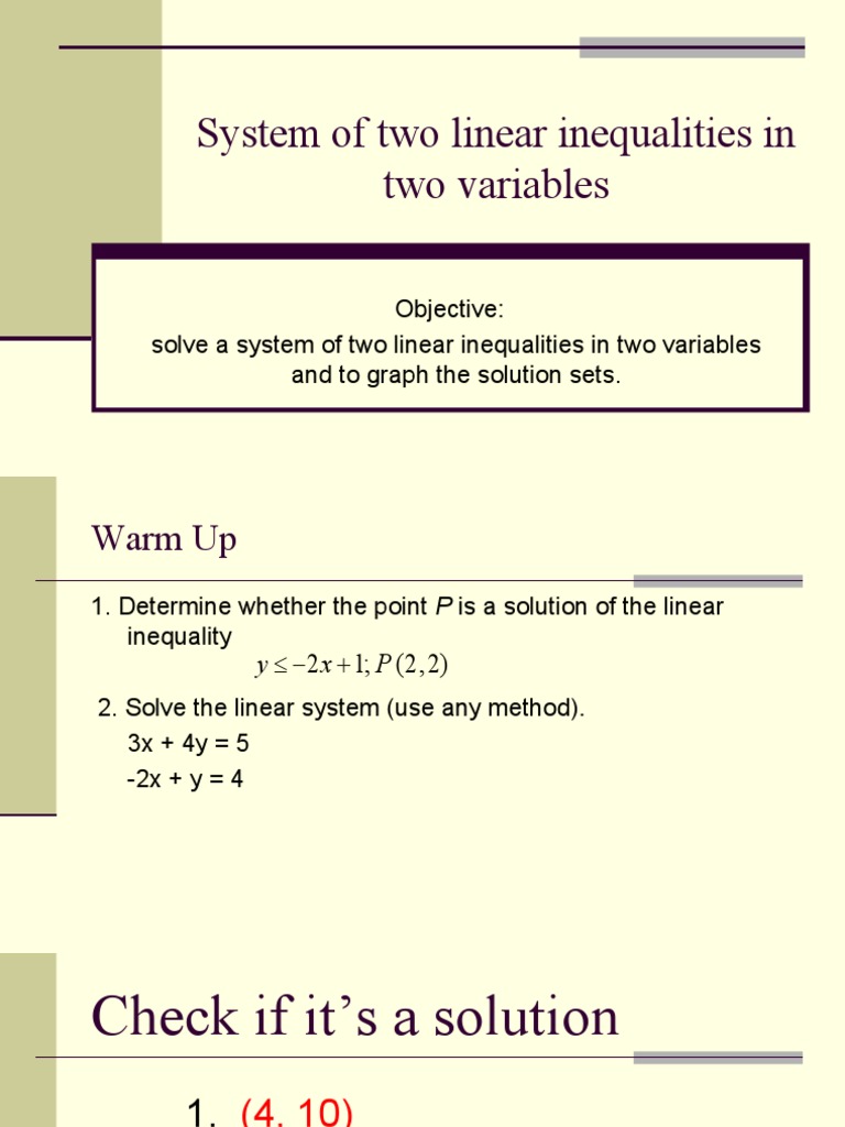 Solving Systems of Linear Inequalities | PDF | Computers