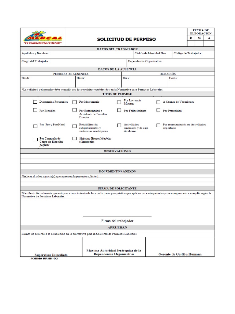 Formato de Permiso Laboral | PDF