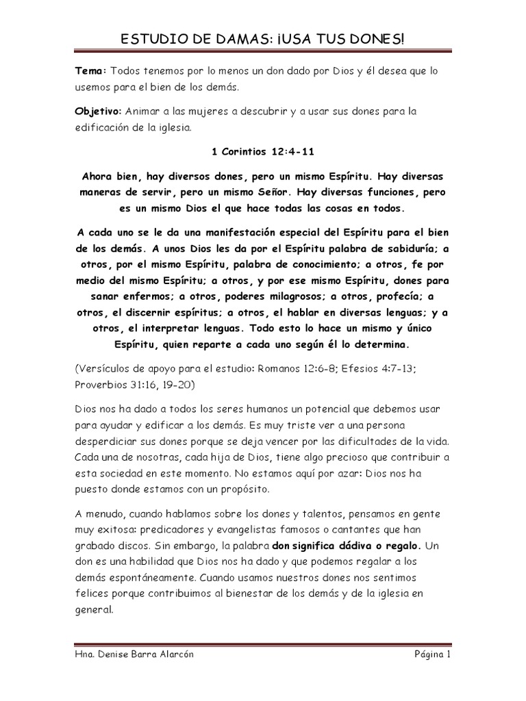 Mujer Usa Tus Dones | PDF