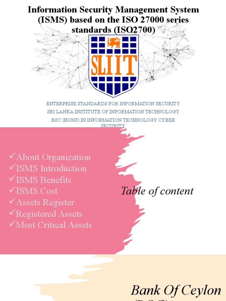 ISMS Presentation | PDF | Security | Computer Security