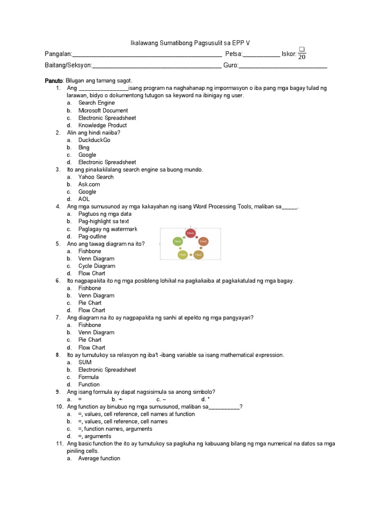 Ikalawang Sumatibong Pagsusulit Sa EPP V | PDF