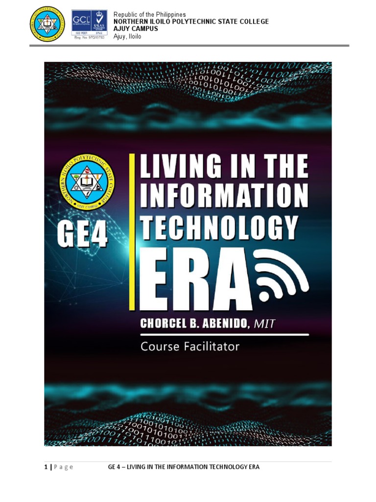 Module 1 Lesson 1&2 - GE 4 Living in The IT Era | PDF | Information ...