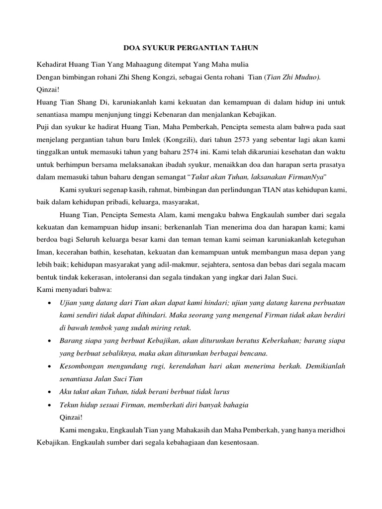 Doa Malam Pergantian Tahun | PDF | Agama & Spiritualitas