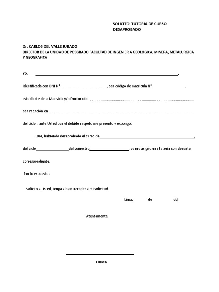 Solicitud de Tutoria | PDF
