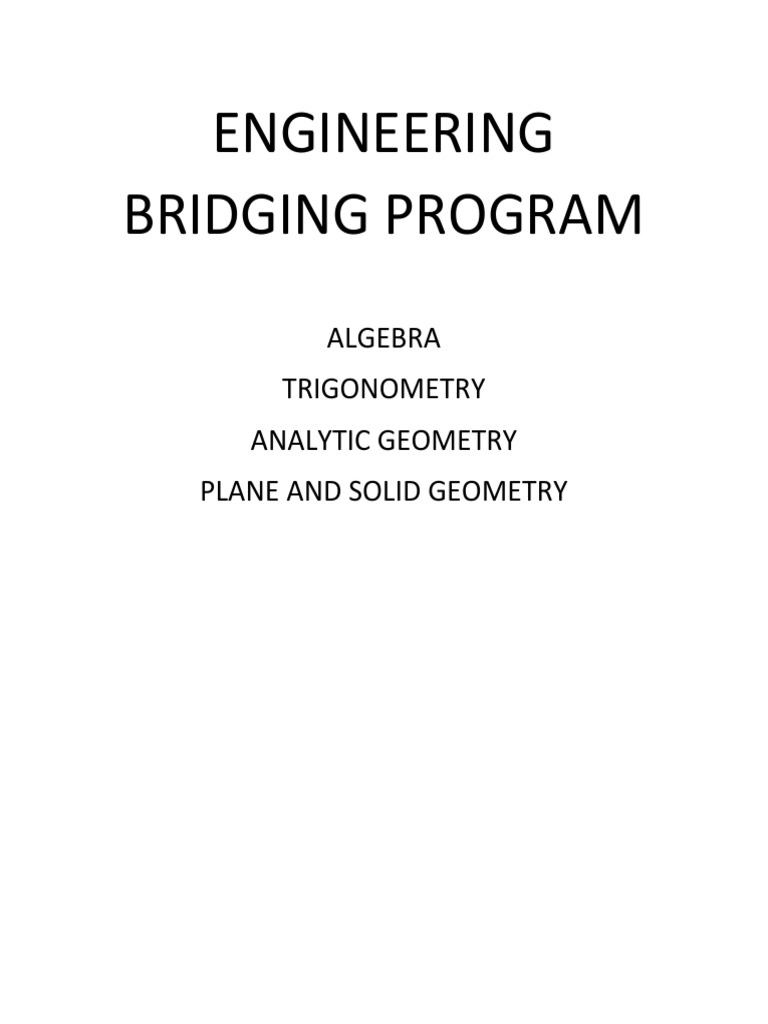 Engineering Bridging Program Kit Pdf Numbers Algebra