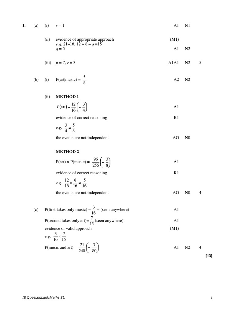 IB Maths SL Probability Guide | PDF | Mathematics | Applied Mathematics
