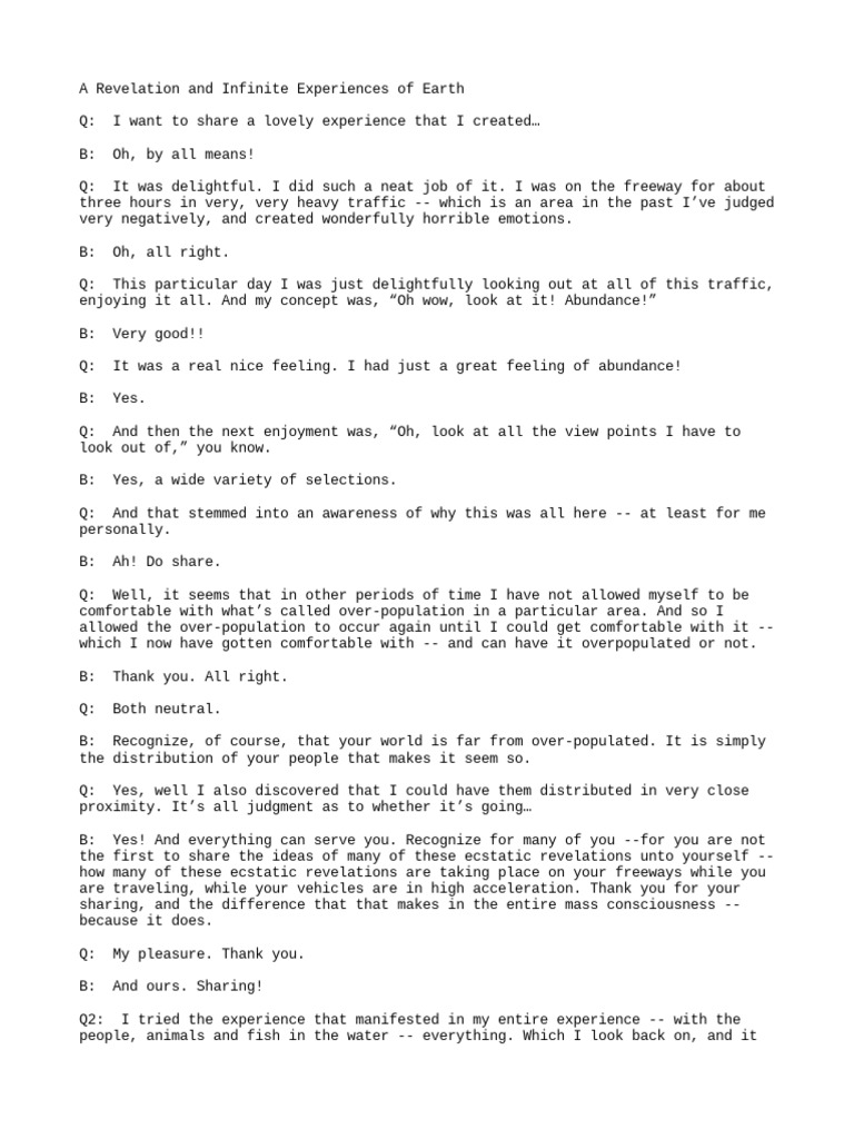 Bashar - A Revelation and Infinite Experiences of Earth | PDF ...