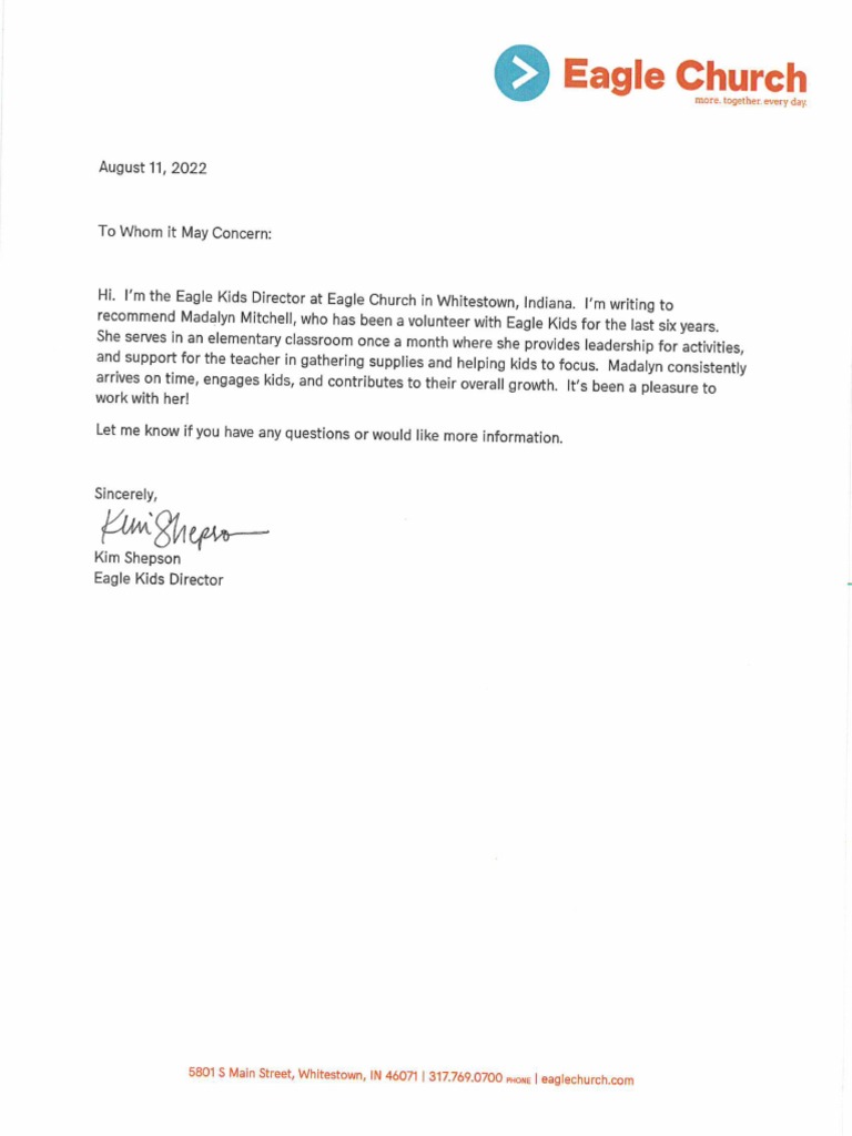 Community Letter of Recommendation | PDF