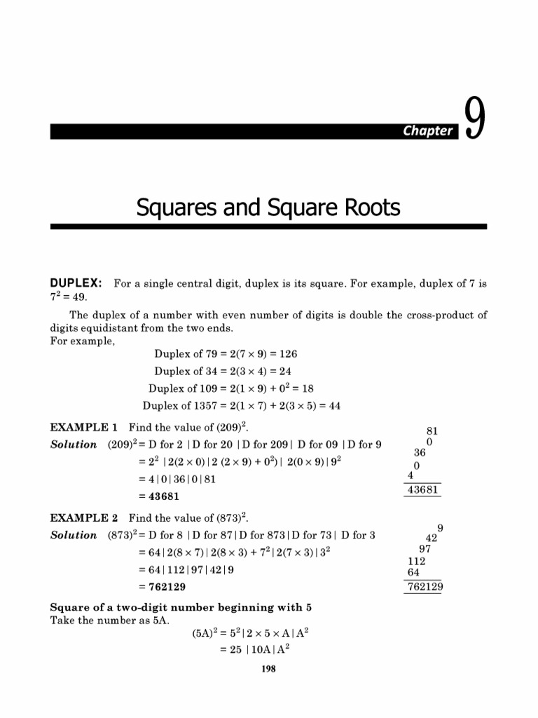 Squares & Square Roots | PDF