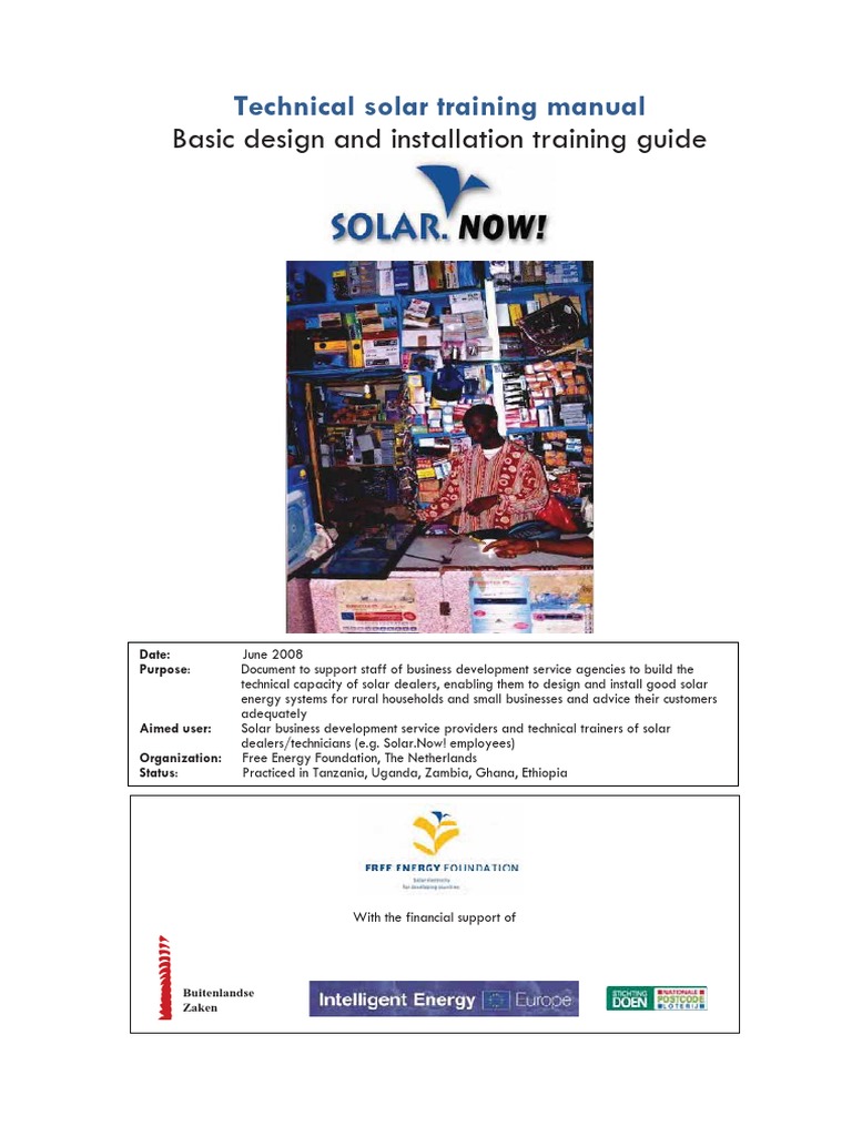 Documentos Basic Tech Solar Training Manual FEF 08 ENG 84e8a4fd | PDF ...