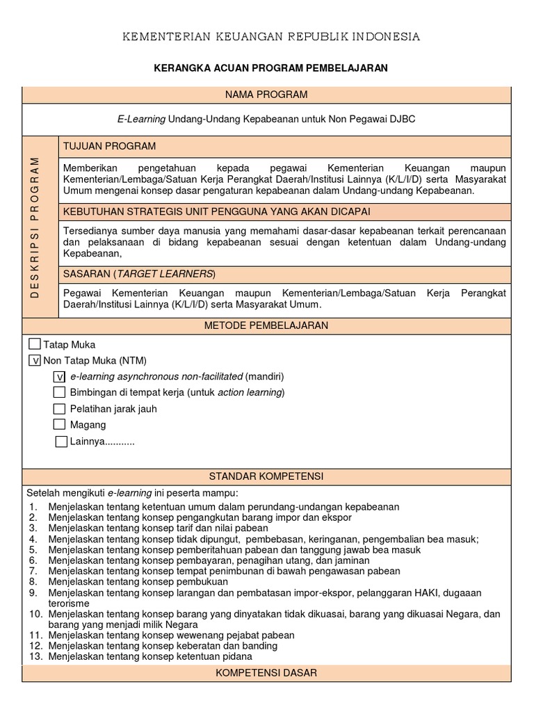Kap E-Learning Uu Kepabeanan Non DJBC Oa Rev Agust 2021 | PDF