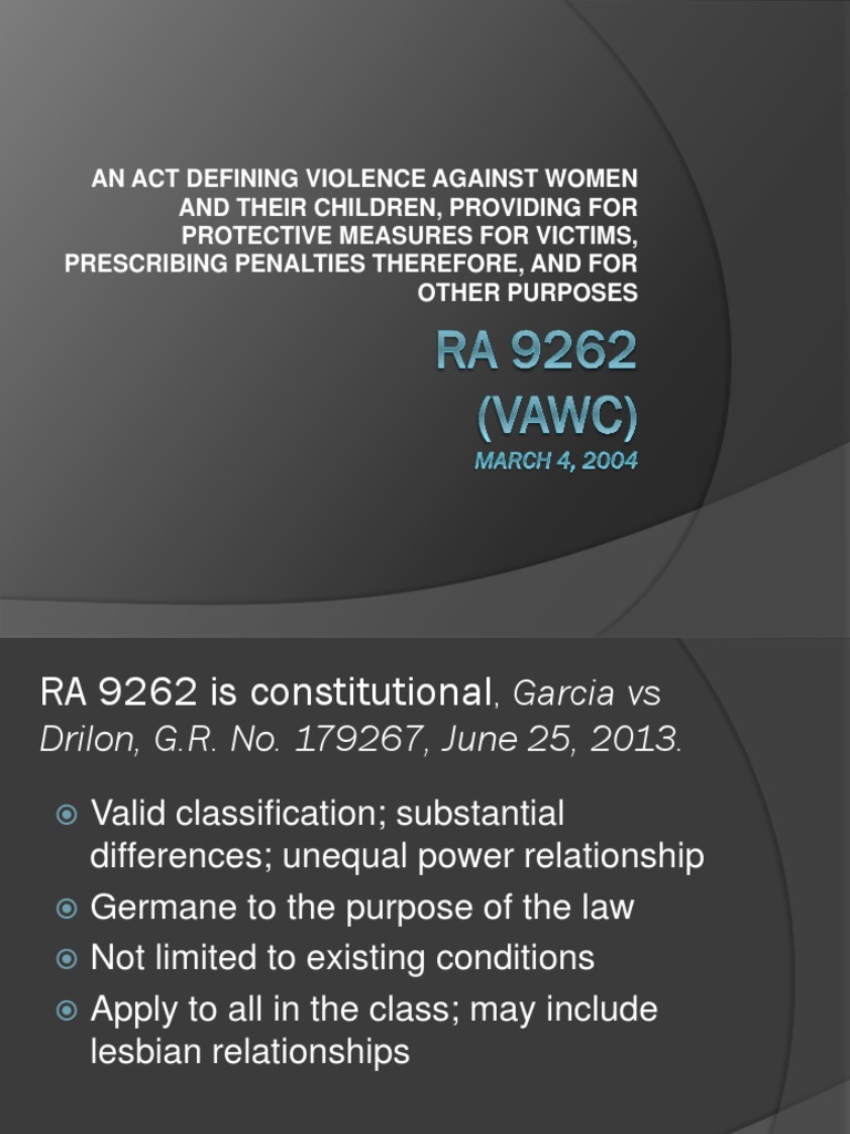 05 Ra 9262 Vawc | PDF | Restraining Order | Violence