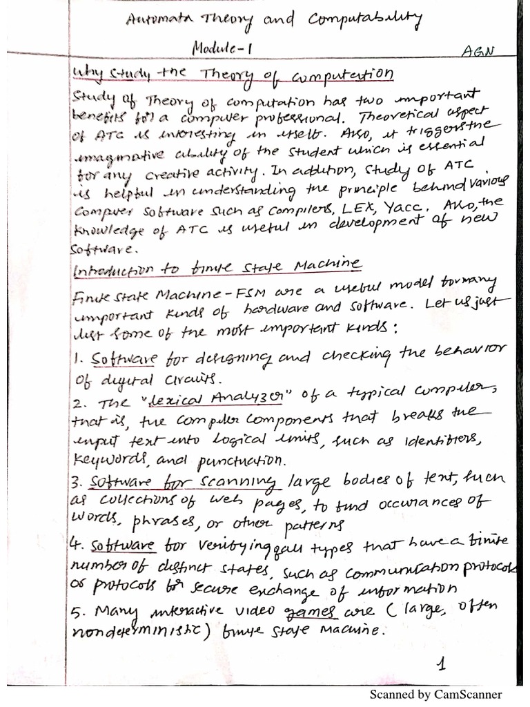 ATC - Handwritten - Module 1 | PDF