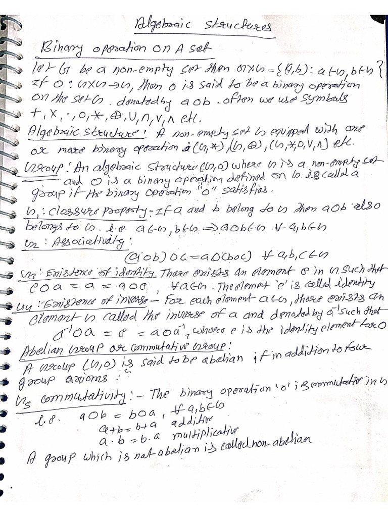 Algebraic Structure Pdf
