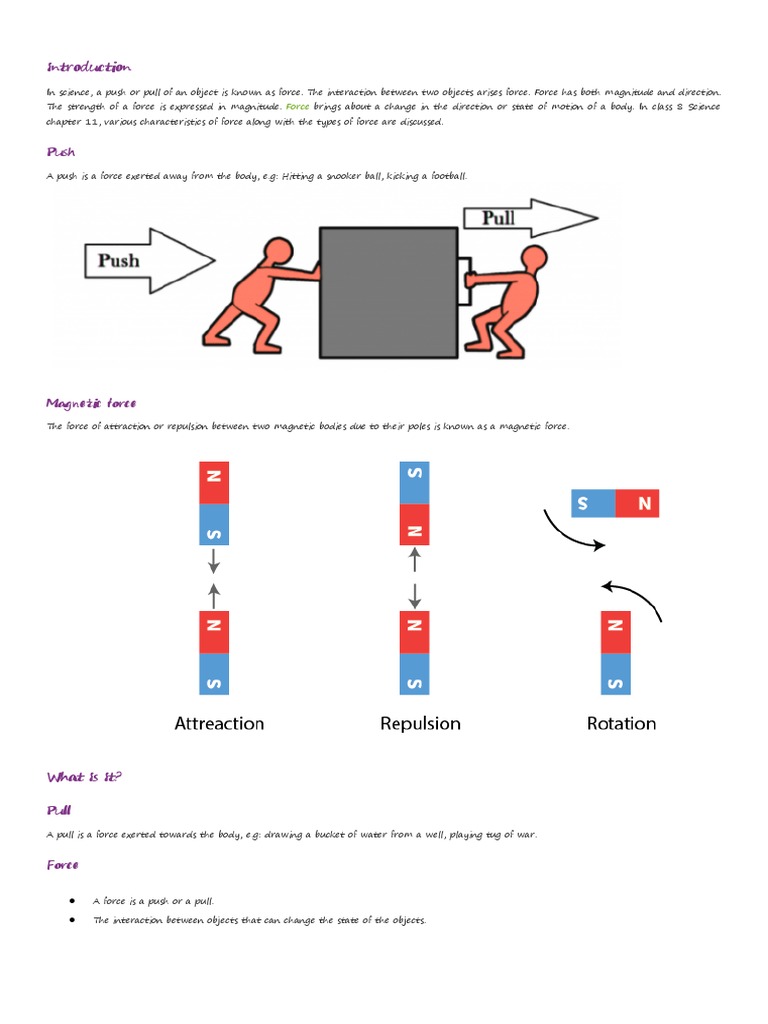 Class 8 Force and Fri | PDF | Force | Pressure