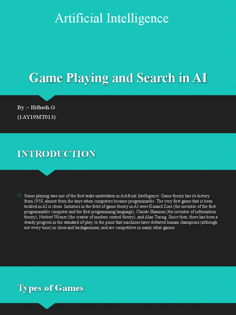 AI Game Playing and Search | PDF | Computer Programming | Algorithms