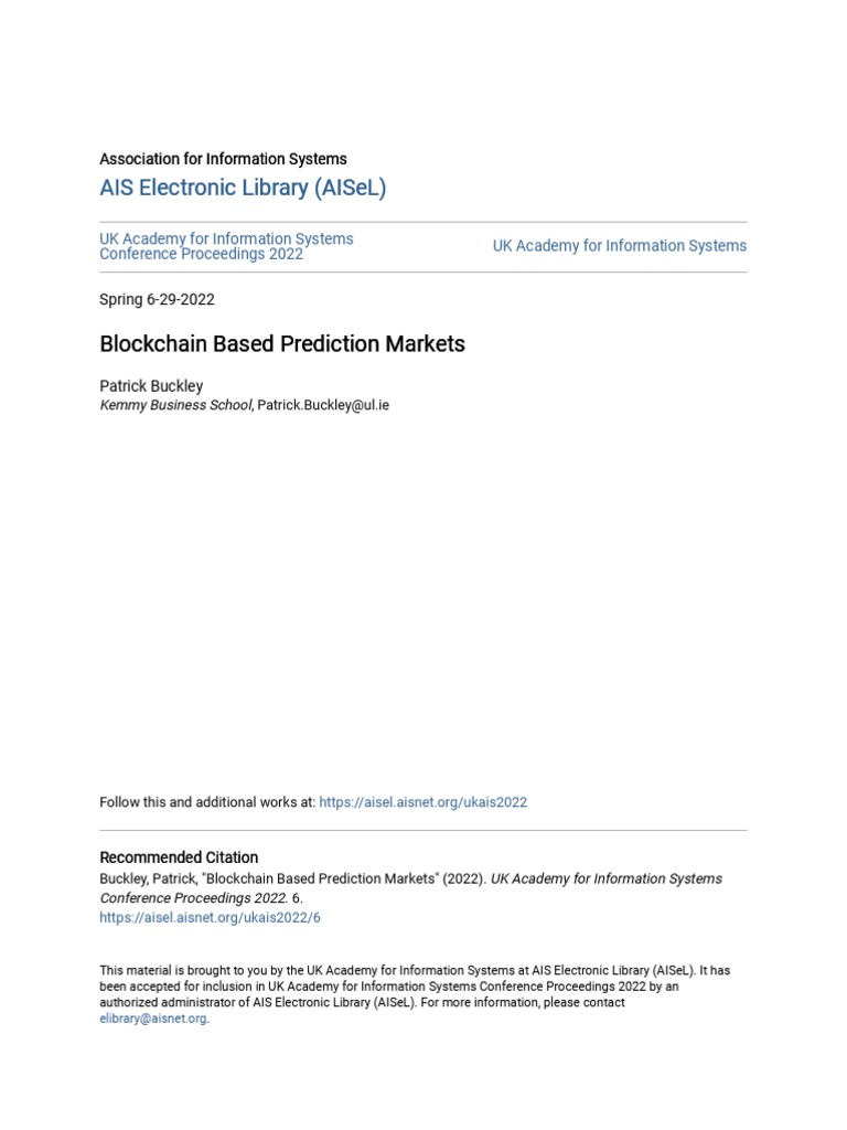 Blockchain Based Prediction Markets | PDF | Cryptocurrency