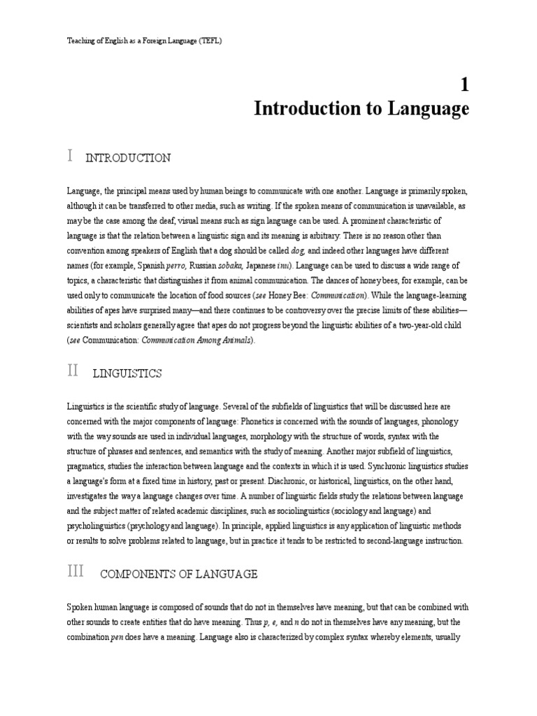 1 - Introduction to Language | PDF | Dialect | Second Language Acquisition
