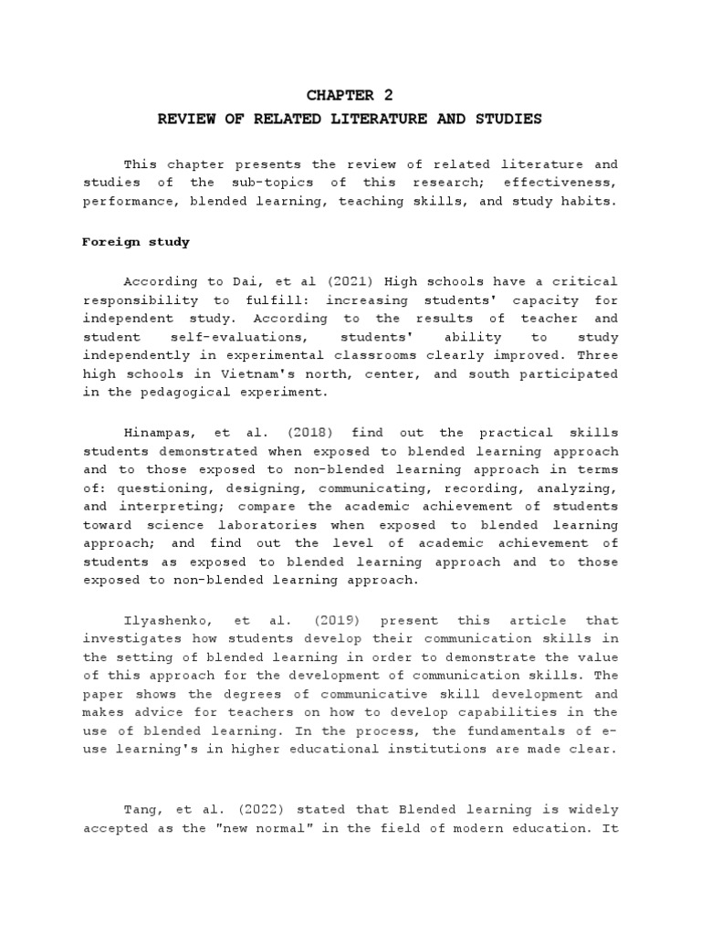 Chapter 2 RRL | PDF | Educational Technology | Teaching Method Chapter 2 RRL | PDF | Educational Technology | Teaching Method