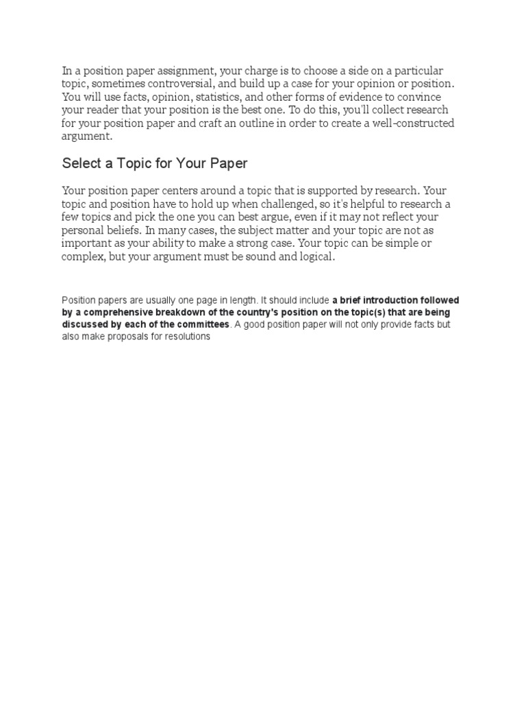 Position Paper Writing Guide | PDF