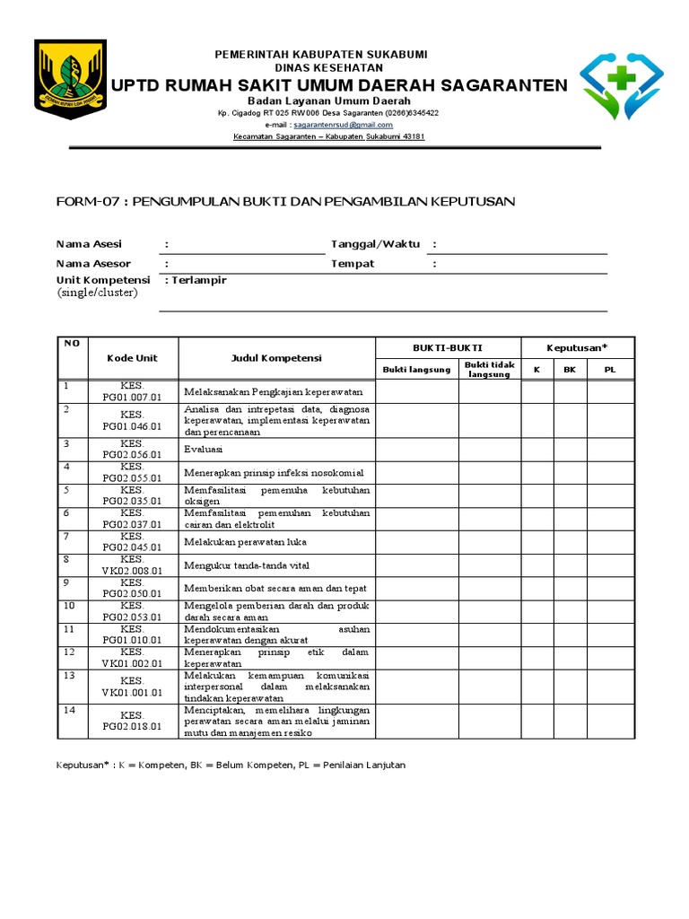 FORM - 07 Pelaksanaan Asesmen Dan Rekomendasi | PDF