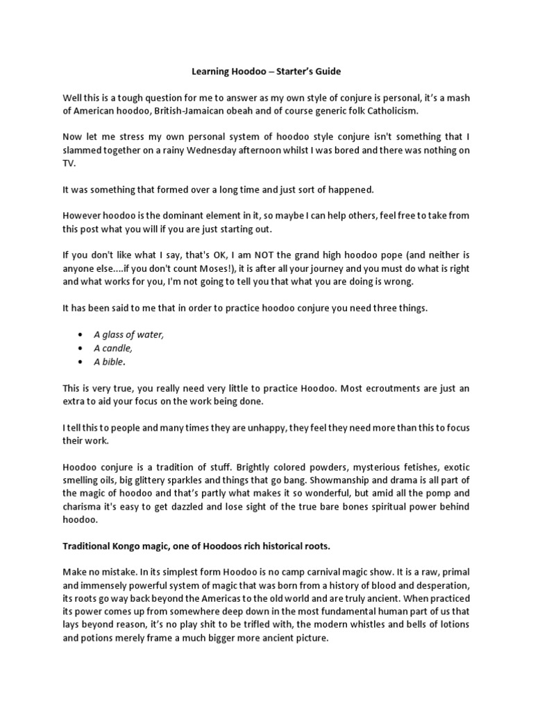 Learning Hoodoo Starter Guide | Download Free PDF | Altar Learning Hoodoo Starter Guide | Download Free PDF | Altar