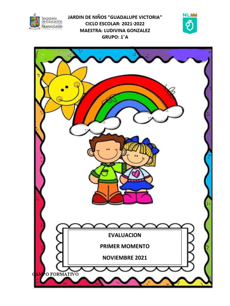 Evaluacion De 1 A Noviembre Pdf Educación De La Primera Infancia