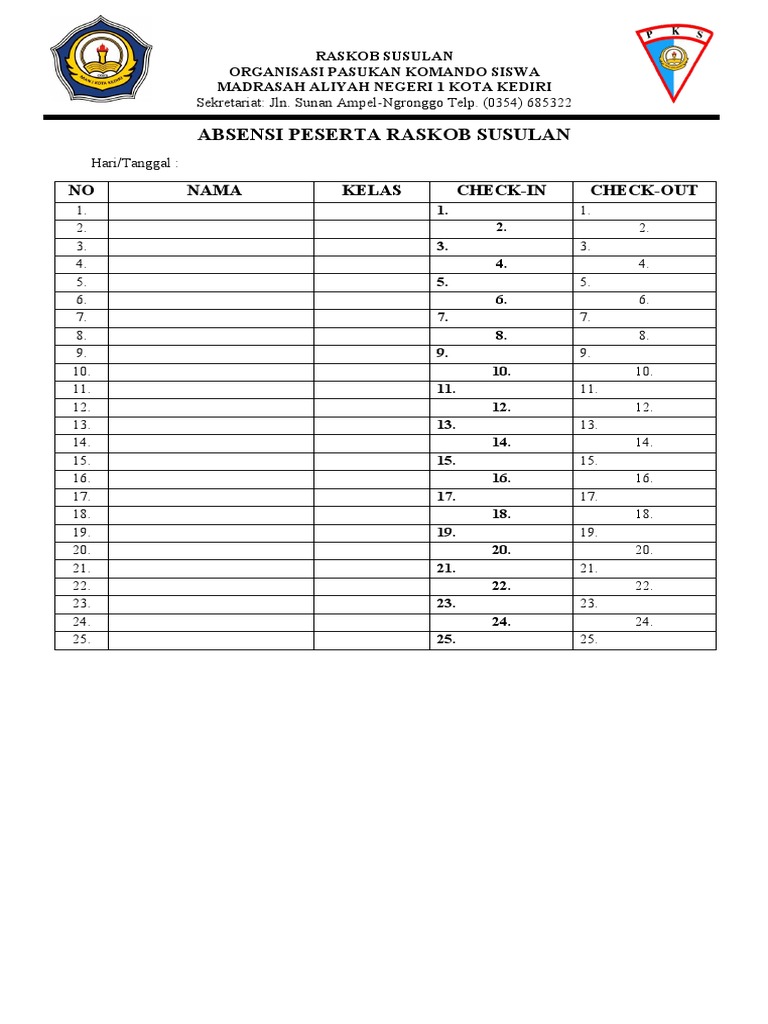 ABSENSI Check in TM KETUA KELAS KSS 2022 | PDF