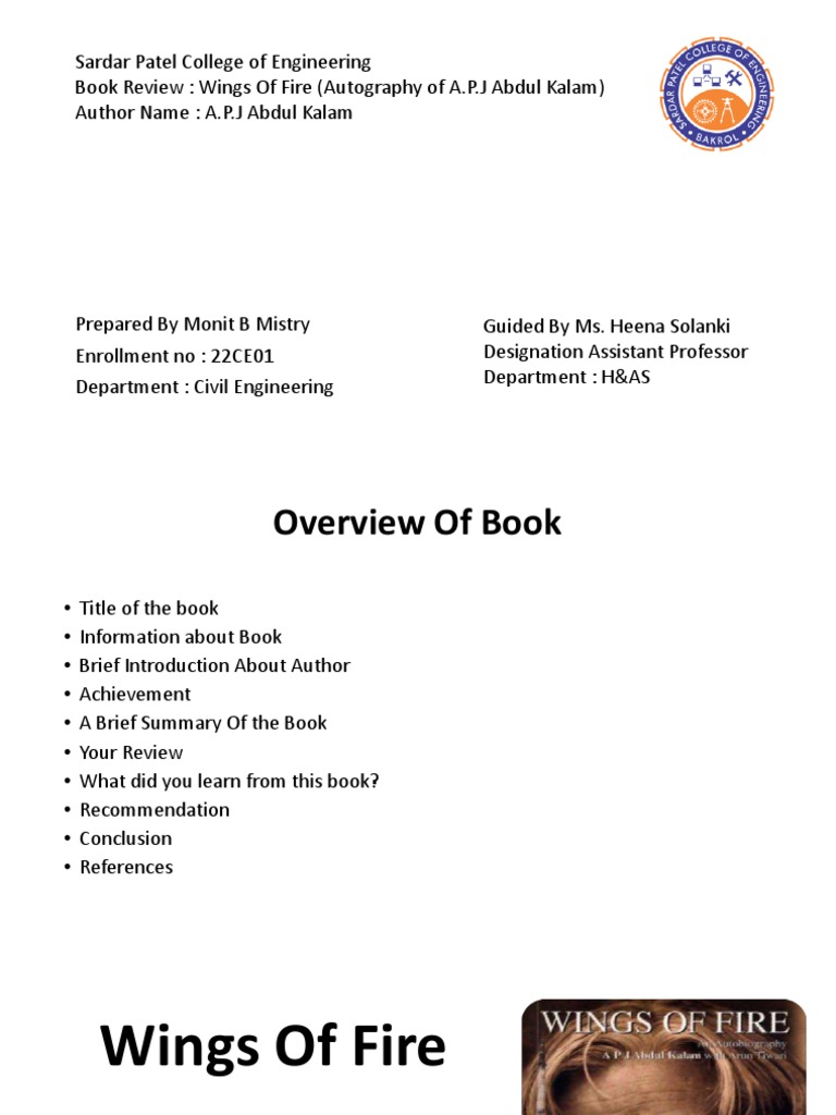 Wings of Fire Book Review BY MONIT | PDF