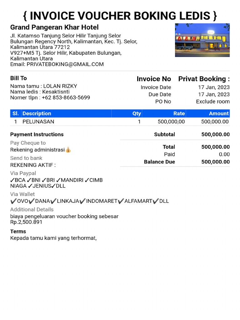 Invoice PrivatBooking | PDF