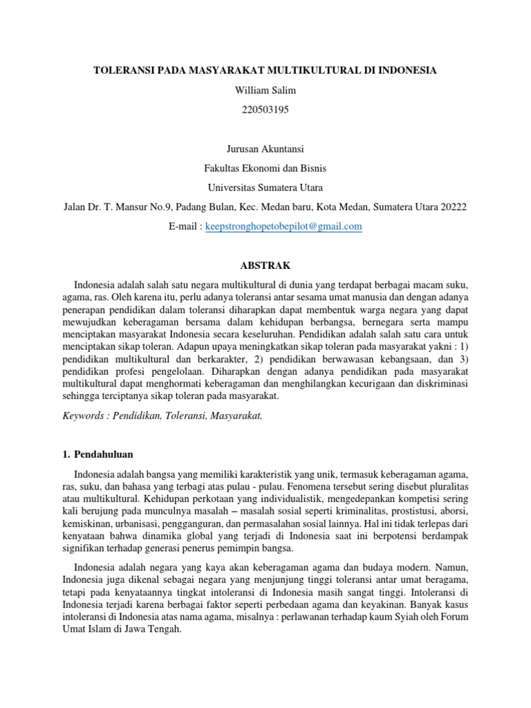 William Salim 220503195 Toleransi-1 | PDF