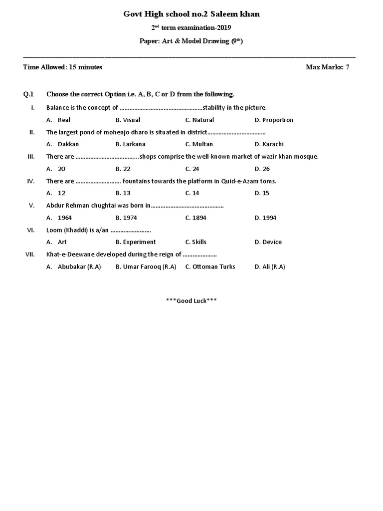 Exercise-05 Ms Word Practice Book How To Make Mcqs Format-2 | PDF