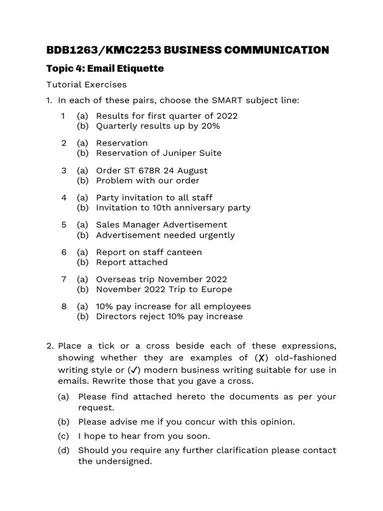 BComm Tutorial 4 | PDF