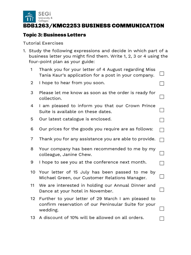 BComm Tutorial 3 | PDF
