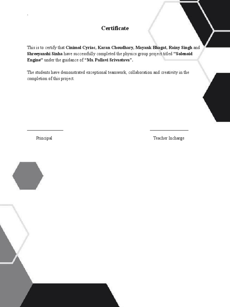 Physics Project Certificate | PDF | Career & Growth