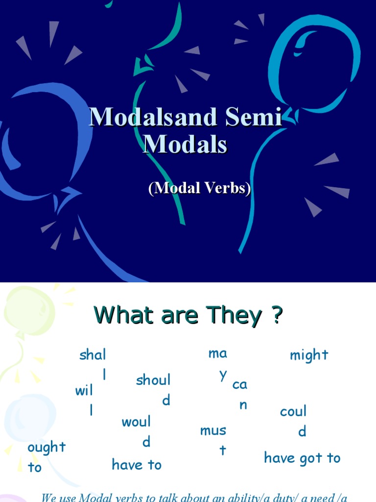Modals | PDF | Verb | Grammatical Tense