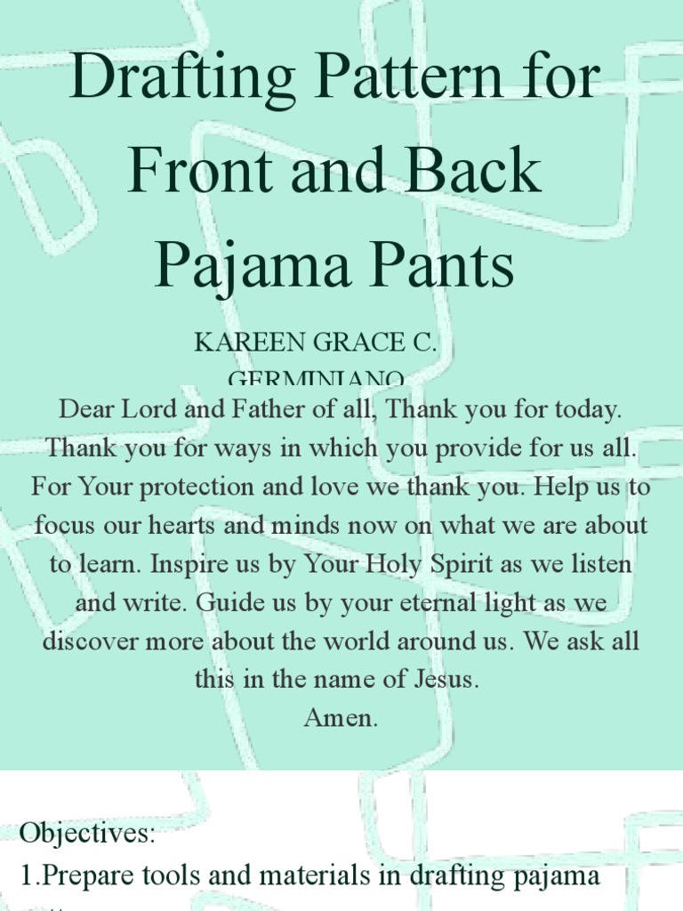 Drafting Pajama Pants Patterns Guide | PDF | Clothing | Fashion