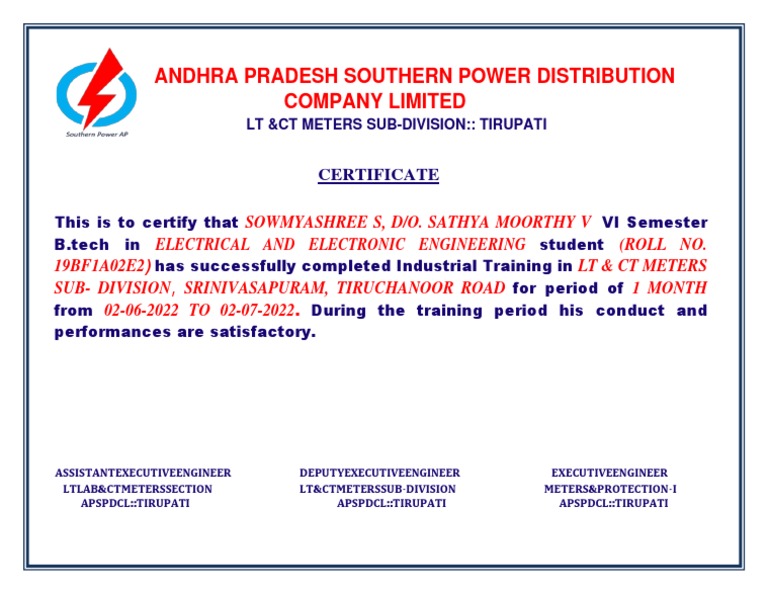 Apspdcl Sowmya | PDF