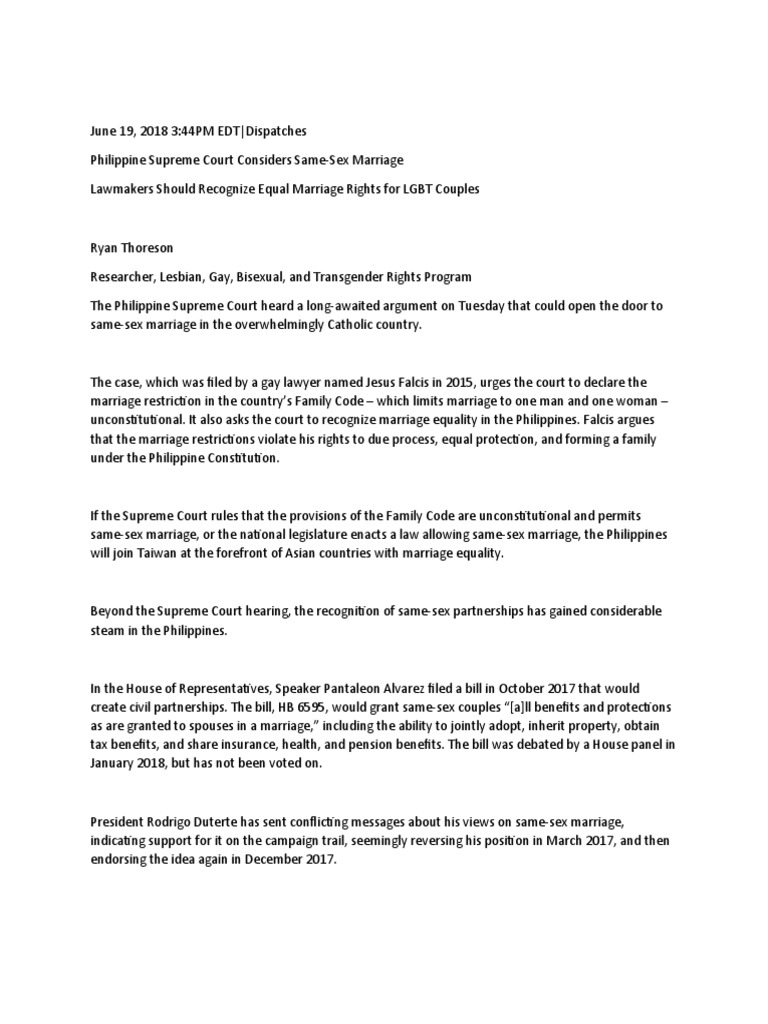 Same Sex Marriage Pdf