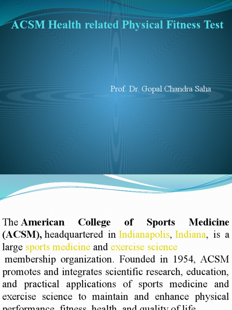 ACSM Health Related Fitness | PDF | Physical Fitness | Aerobic Exercise