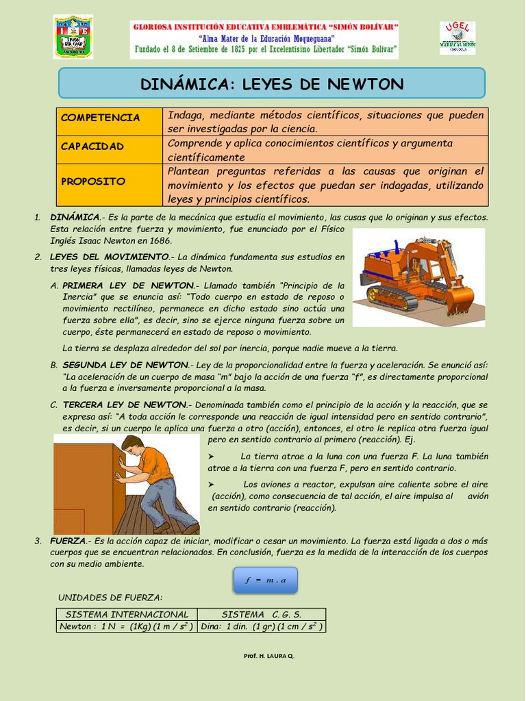 Sesión 12 - Dinámica - Leyes de Newton | PDF | Las leyes del movimiento ...