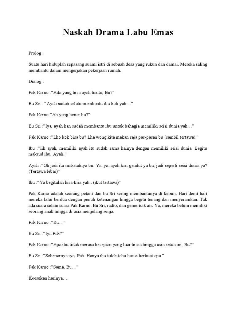 Drama Raksasa dan Labu Emas | PDF