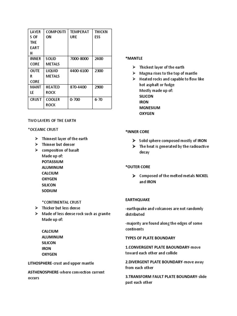Layers of The Earth | PDF | Plate Tectonics | Earth