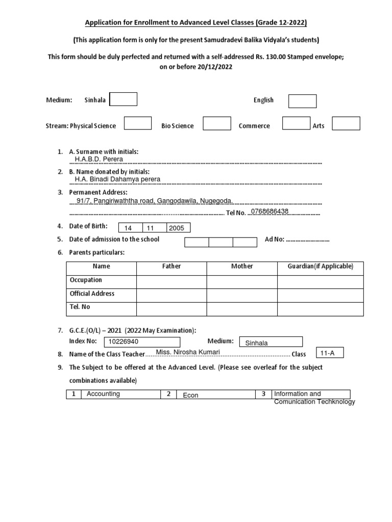 Application Enrollment Al 2022 | PDF | Gce Advanced Level (United Kingdom) | Qualifications