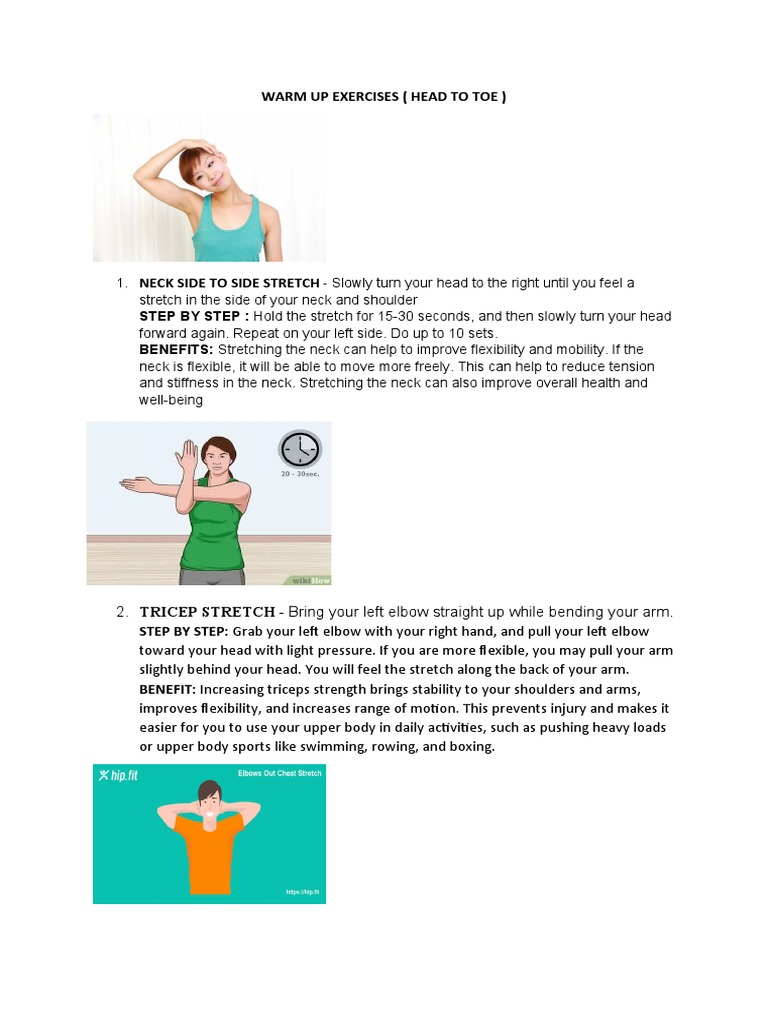 Sanico - Warm Up (Docs) | PDF | Elbow | Arm