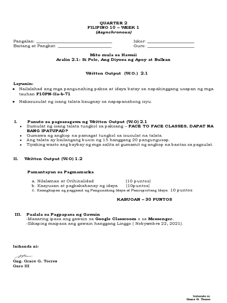 Q2W1 - Written Output 2.1 | PDF