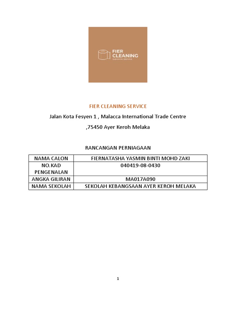 Fier Cleaning Service | PDF