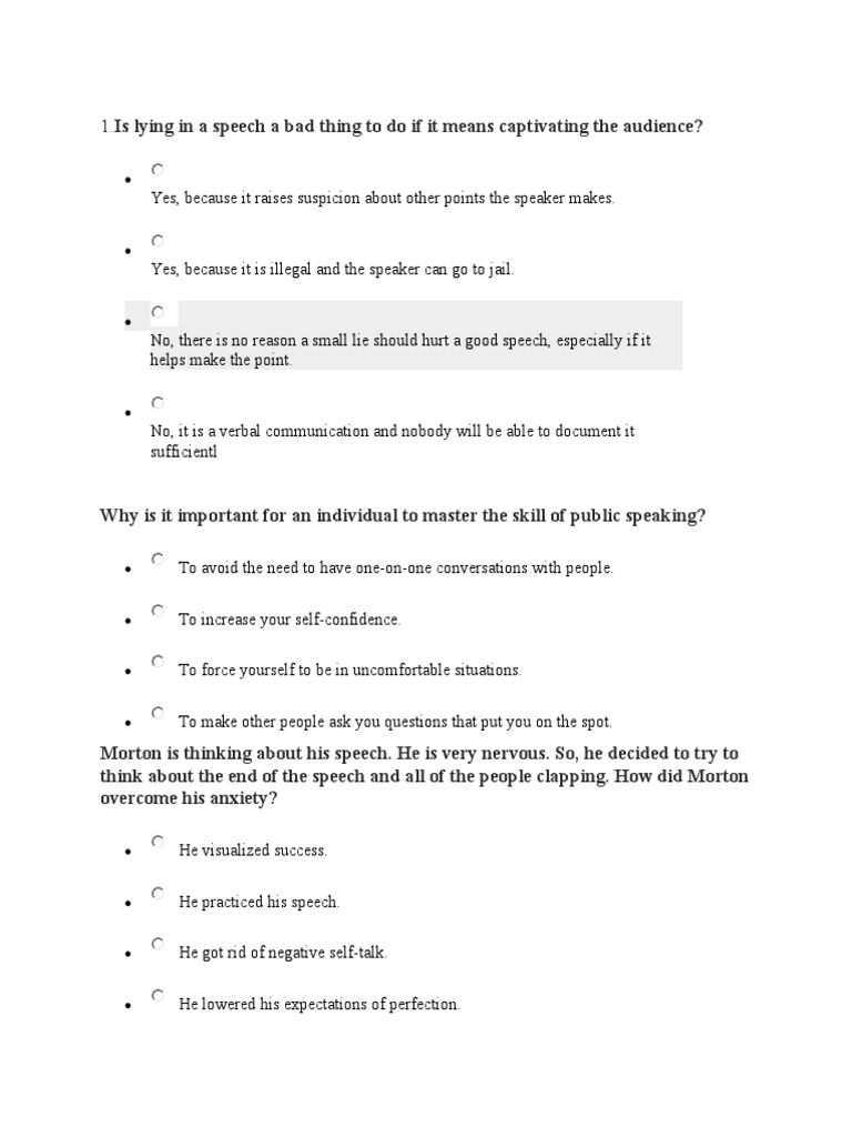 Speech Writing Question | PDF