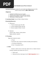 Detailed Lesson Plan Grade 5 Science | PDF | Force | Lesson Plan